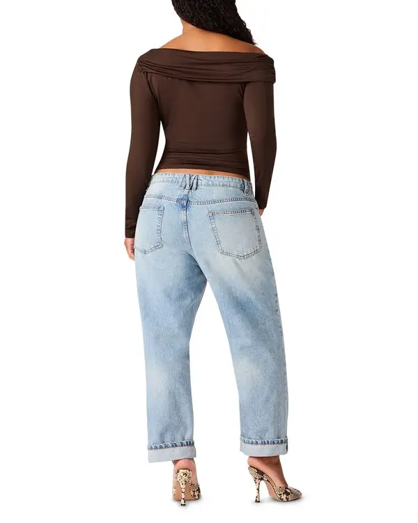 Steve Madden Ryder Off Shoulder Knit Top - Walnut