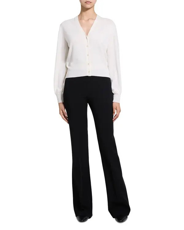 Theory Blouson Sleeve Cashmere Cardigan Sweater