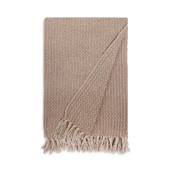 POM POM AT HOME Leon Houndstooth Oversized Throw Blanket - Taupe