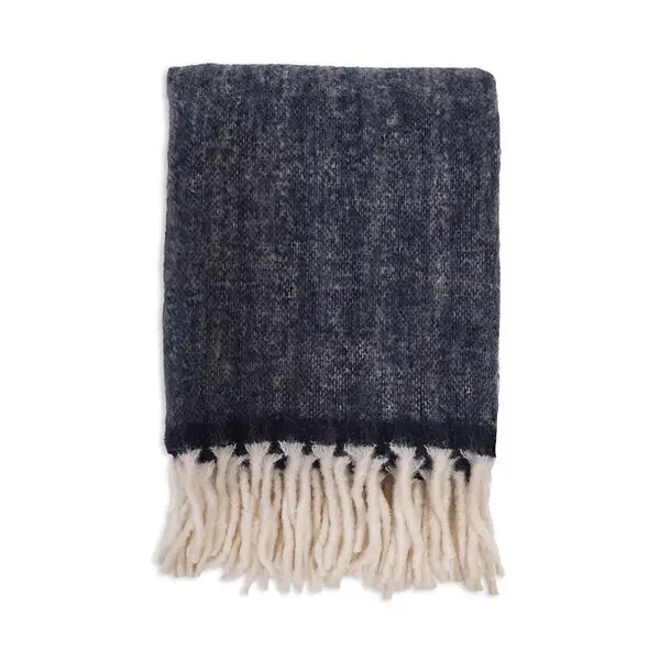 POM POM AT HOME Summit Throw Blanket - Navy
