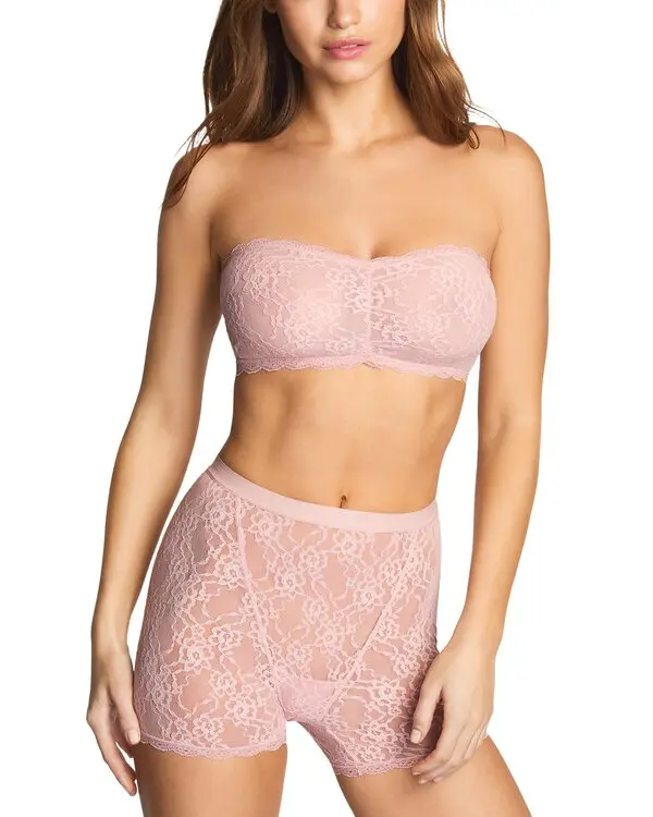 Wacoal B. Tempt'd Effortlessly Lace Bandeau Bralette - Blush Pink