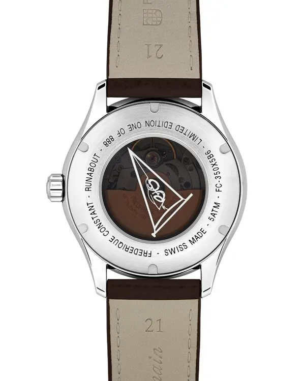 FREDERIQUE CONSTANT Runabout Gmt Leather Strap Watch, 42mm