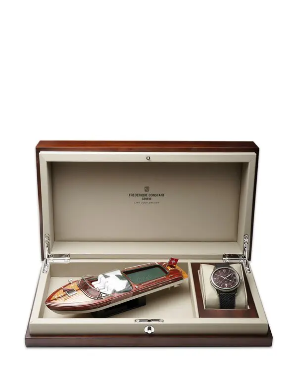 FREDERIQUE CONSTANT Runabout Gmt Leather Strap Watch, 42mm