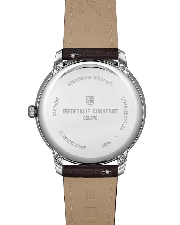FREDERIQUE CONSTANT Solarmetre Moneta Leather Strap Watch, 39mm