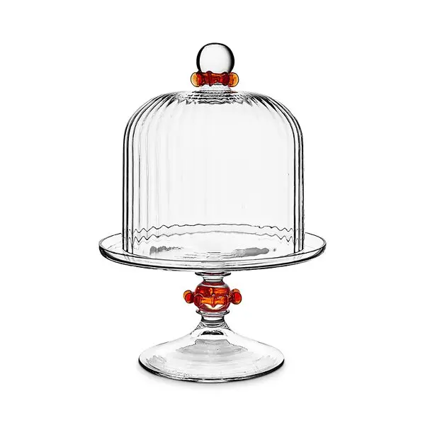 JULISKA Nell Ruffle Dome Cake Stand - Ruby