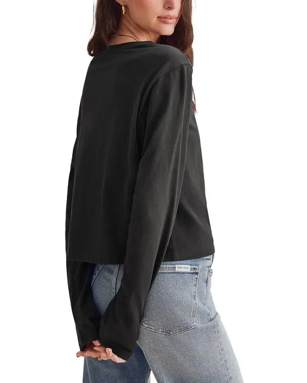 Splendid Louisa Cotton Long Sleeve Tee - Black