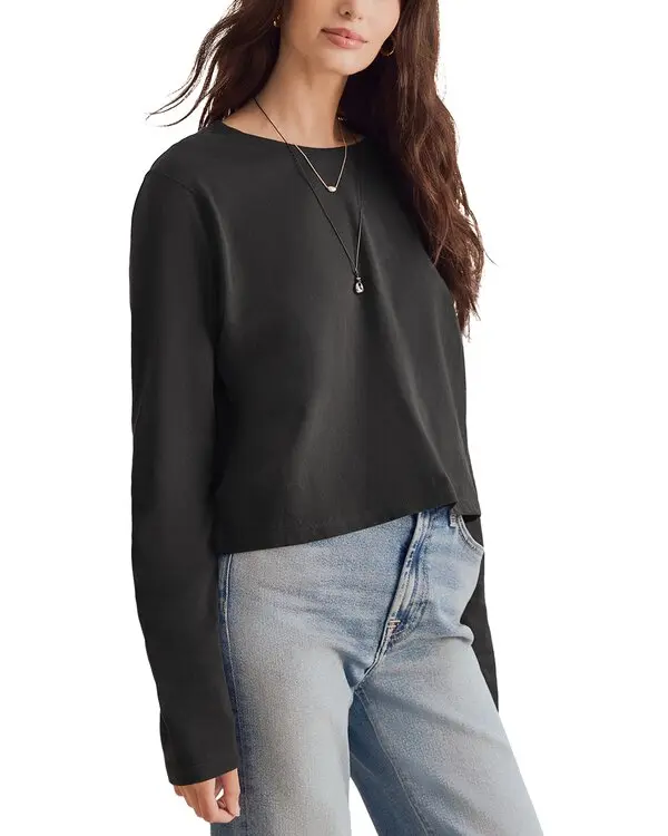 Splendid Louisa Cotton Long Sleeve Tee - Black