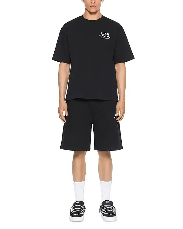 Off-White Cotton Diagonal Graphic Crewneck T-shirt - Black