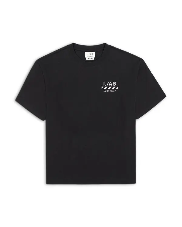 Off-White Cotton Diagonal Graphic Crewneck T-shirt - Black