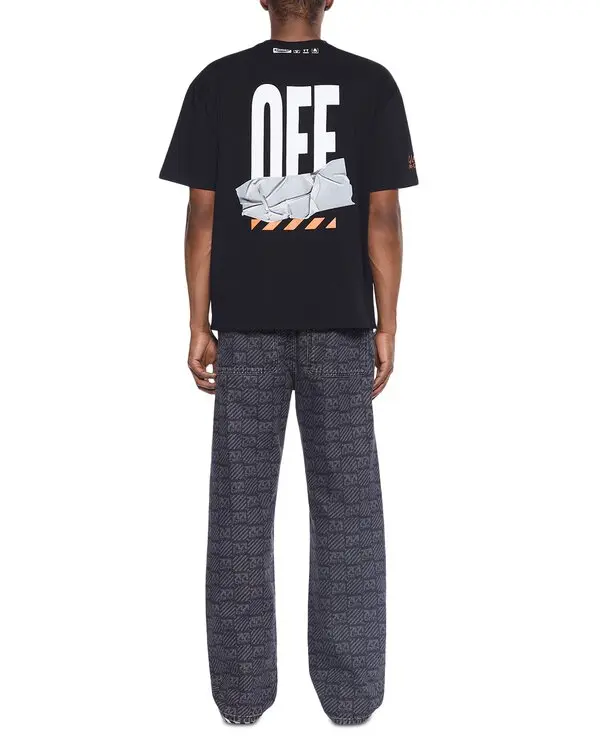 Off-White Cotton Duct Tape Logo Graphic T-shirt