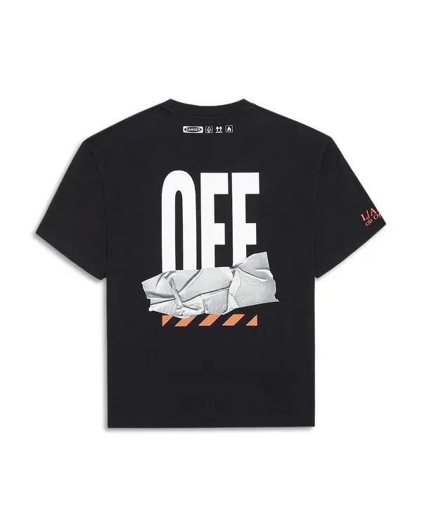 Off-White Cotton Duct Tape Logo Graphic T-shirt