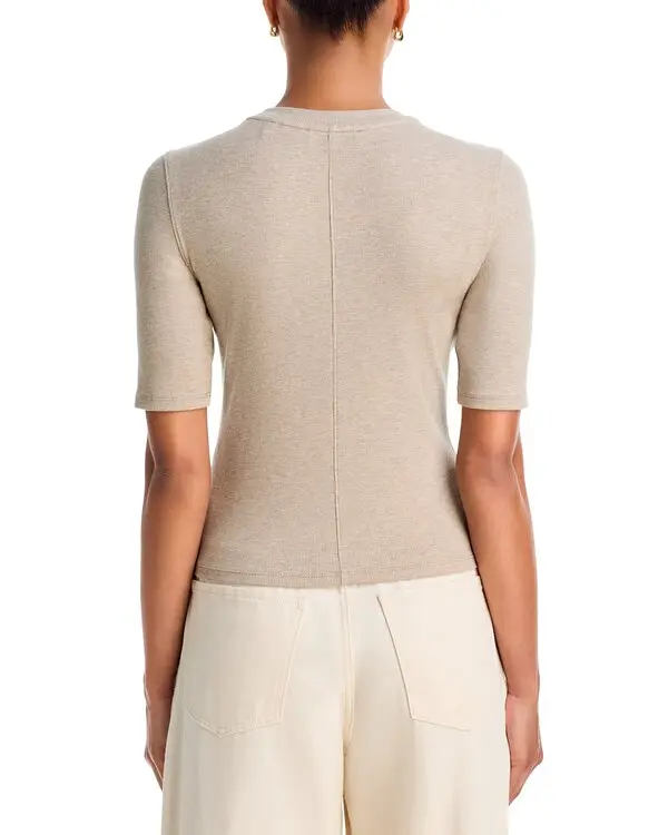 FRAME The Heather Rib Crewneck Tee - Tabby Heather