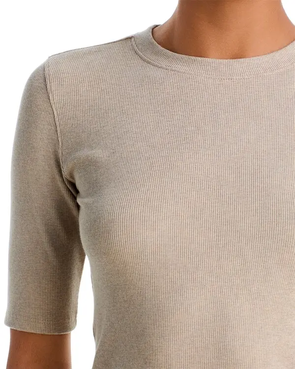 FRAME The Heather Rib Crewneck Tee - Tabby Heather