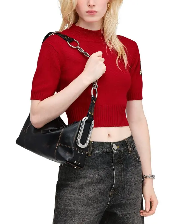 Marc Jacobs Scene Medium Studded Distressed Leather Shoulder Bag