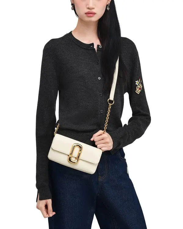 Marc Jacobs Scene Leather Wallet Crossbody - Cloud White
