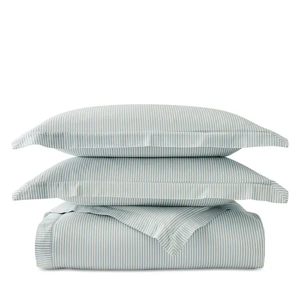 CHRISTY Ticking Stripe Duvet Cover Set, Full/queen - Blue