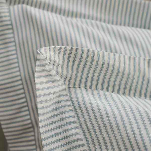 CHRISTY Ticking Stripe Duvet Cover Set, Full/queen - Blue
