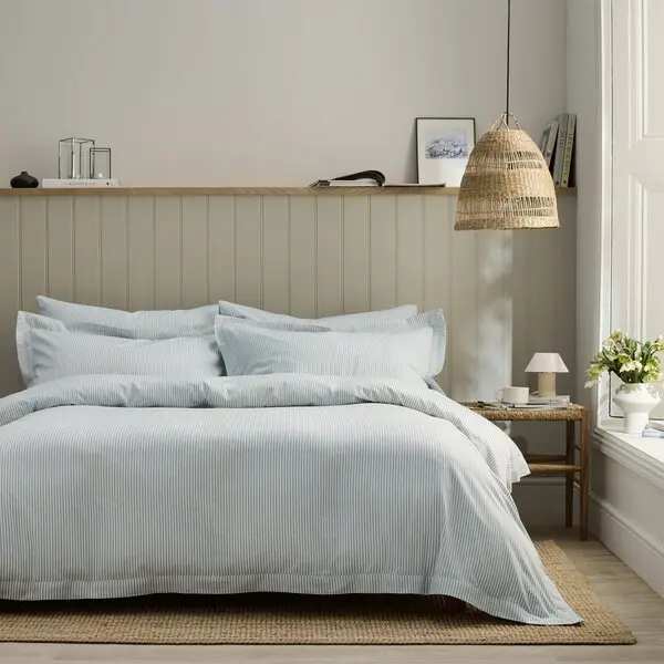CHRISTY Ticking Stripe Duvet Cover Set, Full/queen - Blue