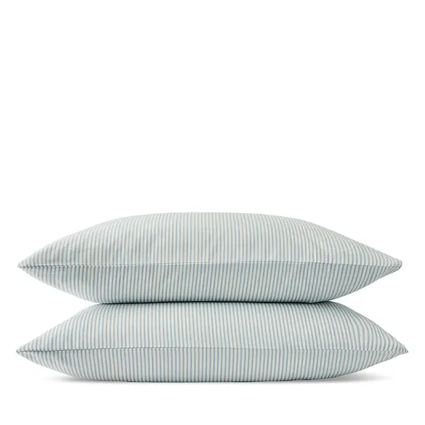 CHRISTY Ticking Stripe Twill Standard Pillowcases, Pair - Blue