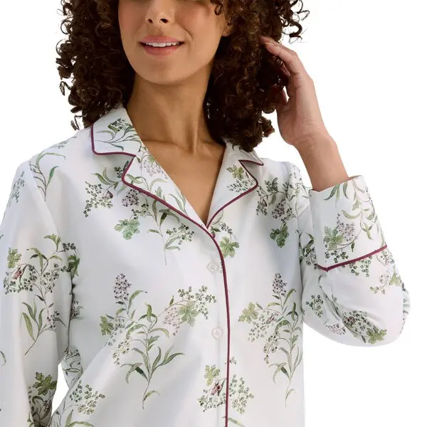 CHRISTY Leaves Cotton Sateen Pajama Set