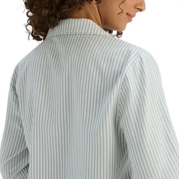 CHRISTY Ticking Stripe Cotton Twill Pajama Set - Blue