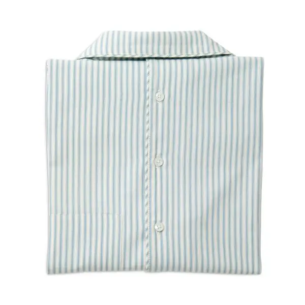 CHRISTY Ticking Stripe Cotton Twill Pajama Set - Blue