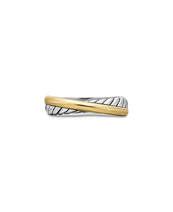 David Yurman Sterling Silver And 18k Yellow Gold Crossover Ring - Gold/silver