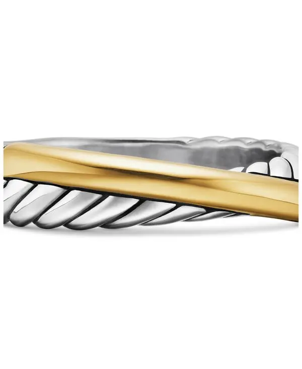 David Yurman Sterling Silver And 18k Yellow Gold Crossover Ring
