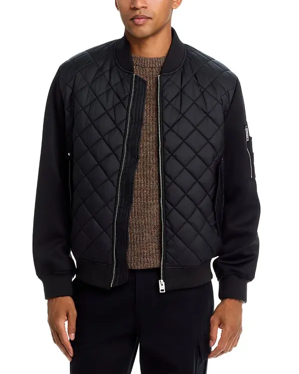 Hugo Bilaro Quilted Zip Bomber Jacket