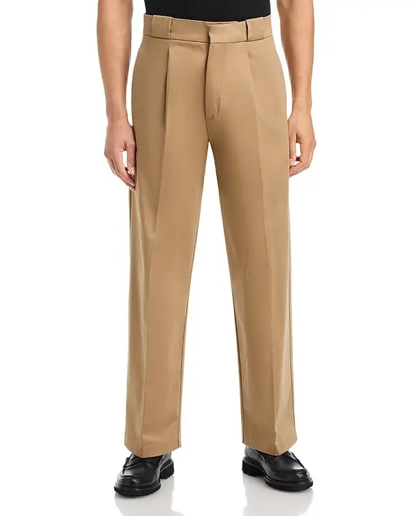 Hugo Riko Relaxed Fit Cotton Blend Pleated Pants