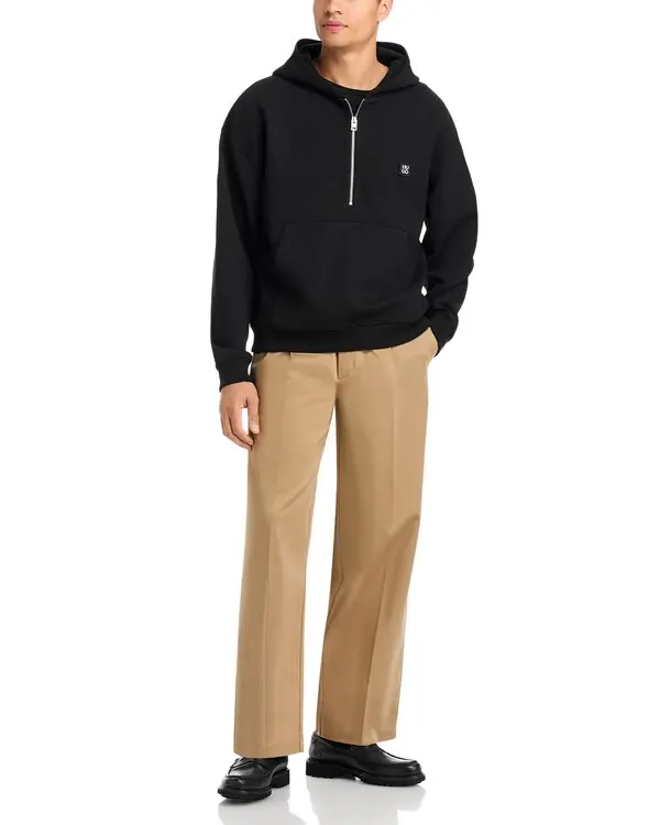 Hugo Riko Relaxed Fit Cotton Blend Pleated Pants