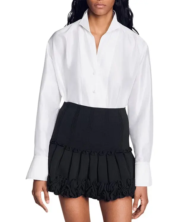 Sandro Oversized Silk Satin Shirt