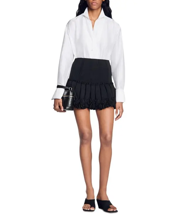 Sandro Oversized Silk Satin Shirt
