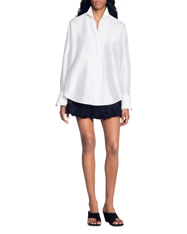 Sandro Oversized Silk Satin Shirt