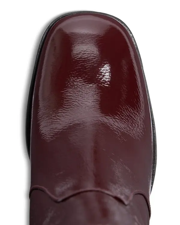STUART WEITZMAN Glossy Leather Zip Booties
