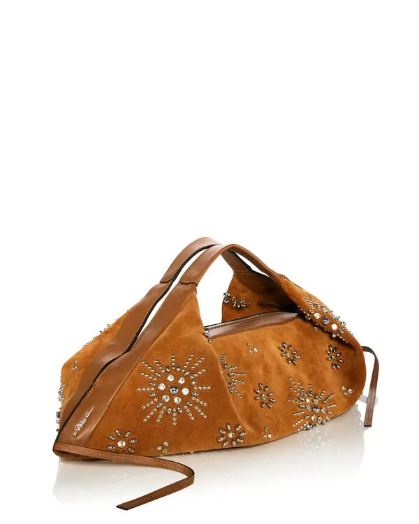3.1 Phillip Lim Luna Large Studded Faux Suede Hobo Bag