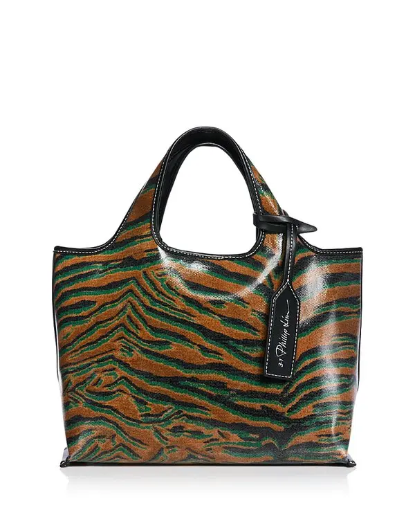3.1 Phillip Lim Mini Tiger Print Canvas Market Tote Bag