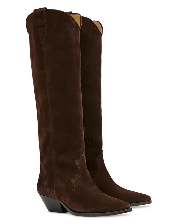 Isabel Marant Étoile Denvee Suede Western Boots - Chocolate