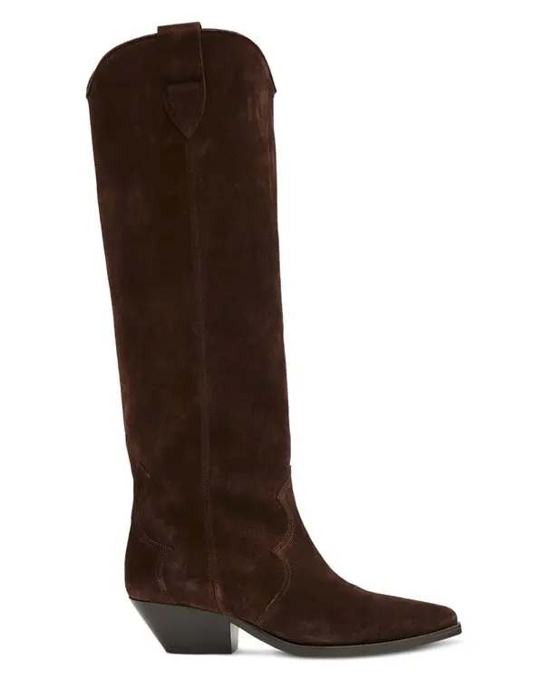 Isabel Marant Étoile Denvee Suede Western Boots - Chocolate