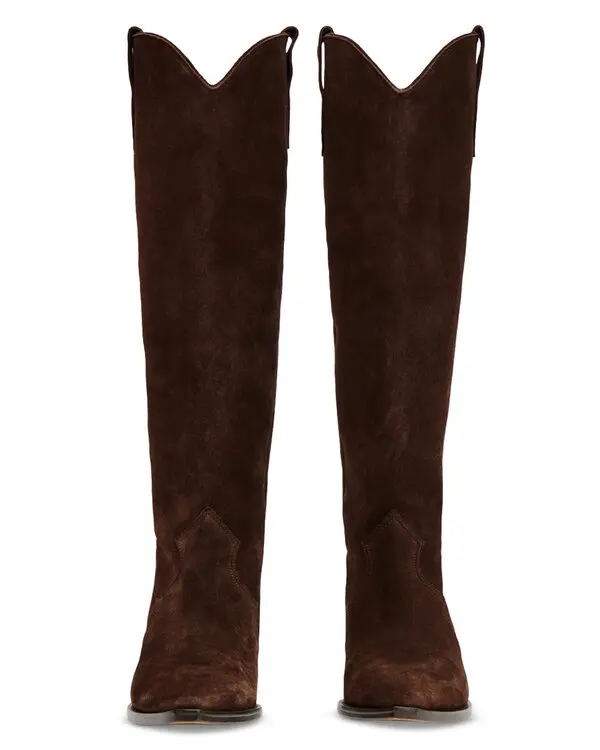 Isabel Marant Étoile Denvee Suede Western Boots - Chocolate