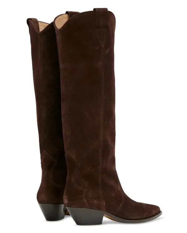 Isabel Marant Étoile Denvee Suede Western Boots - Chocolate