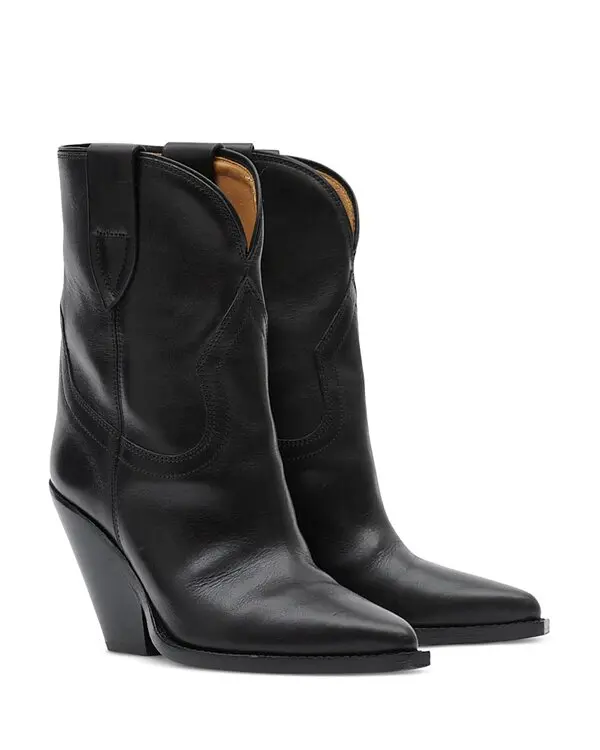 Isabel Marant Étoile Leyane Heeled Western Ankle Boots - Black