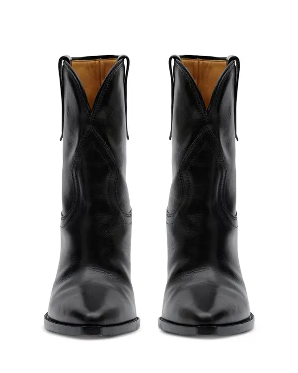 Isabel Marant Étoile Leyane Heeled Western Ankle Boots - Black