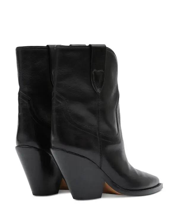 Isabel Marant Étoile Leyane Heeled Western Ankle Boots - Black