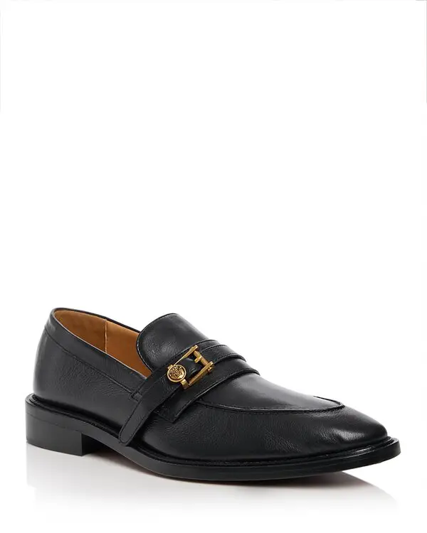 Versace Primo Leather Loafers - Black Gold