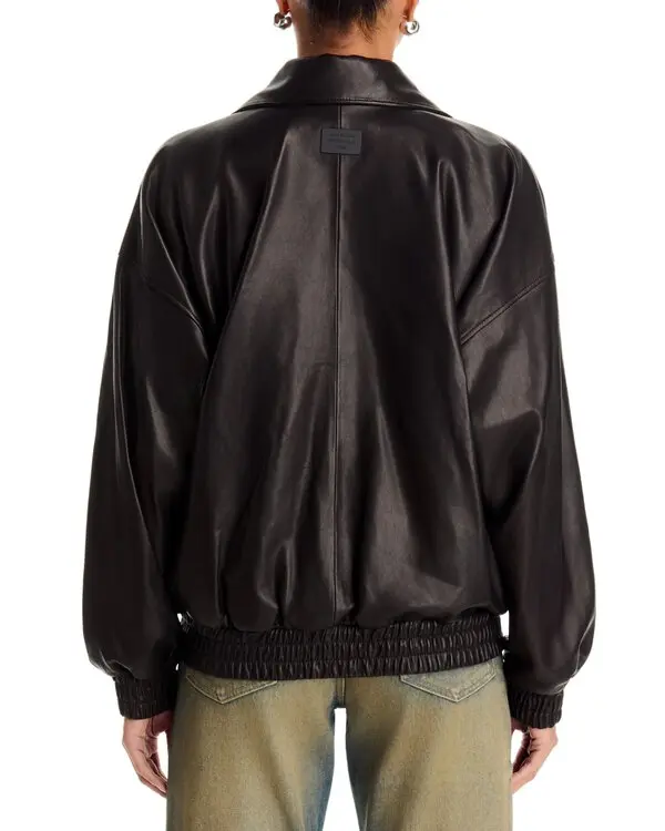 Acne Studios Leather Zip Front Jacket
