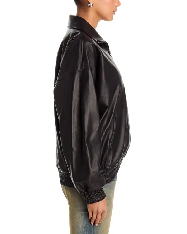Acne Studios Leather Zip Front Jacket