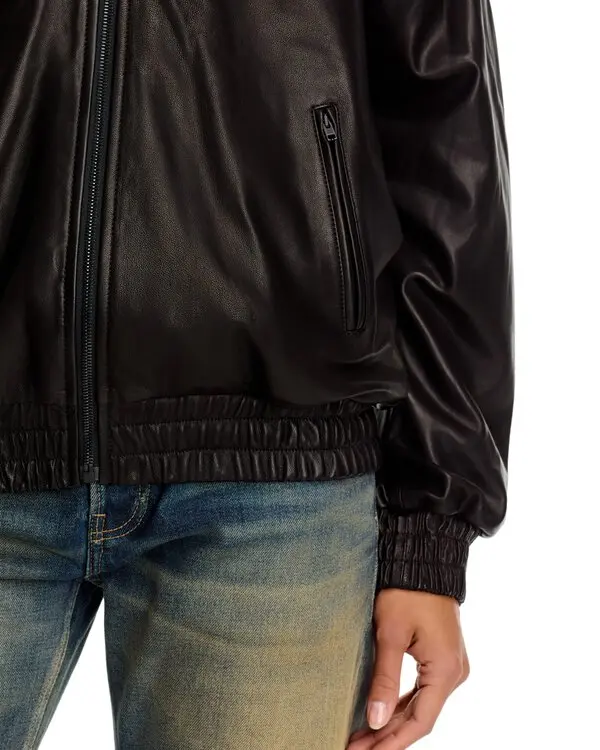 Acne Studios Leather Zip Front Jacket