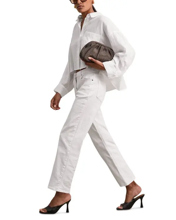 REISS Solena Linen Shirt - White