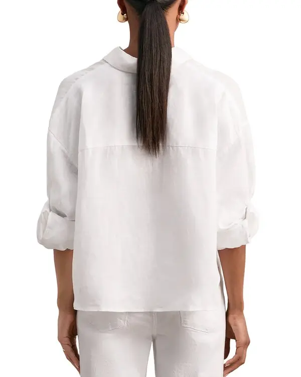 REISS Solena Linen Shirt - White